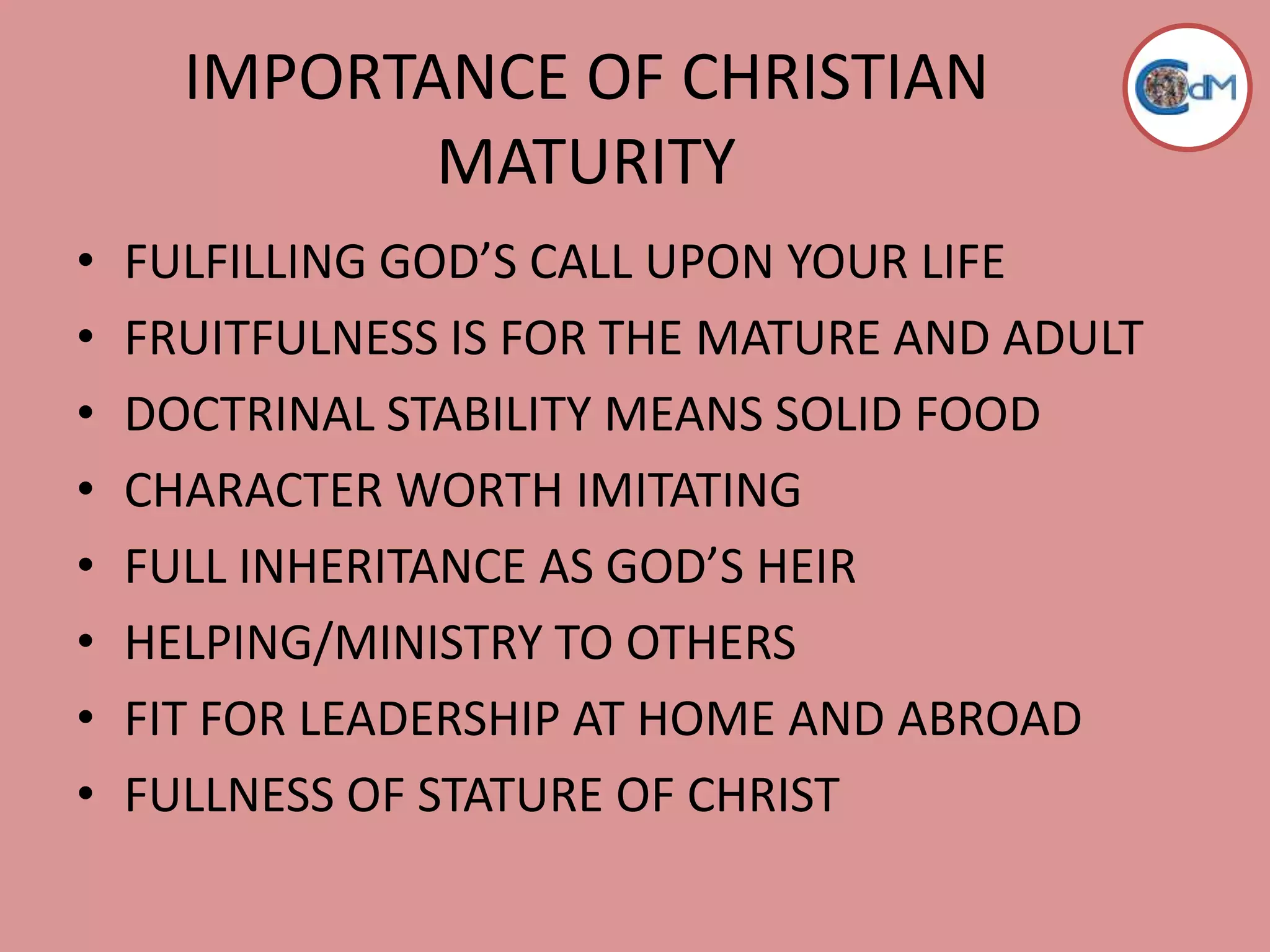 Making Christlike Disciples: Maturity | PPTX