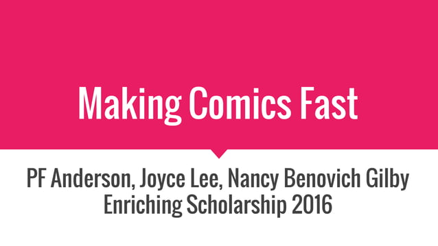 Making Comics Fast: Design Thinking As A Tool To Approach Narrative ...
