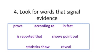 Making connections claims and evidence | PPT