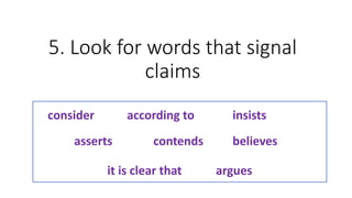 Making connections claims and evidence | PPTX