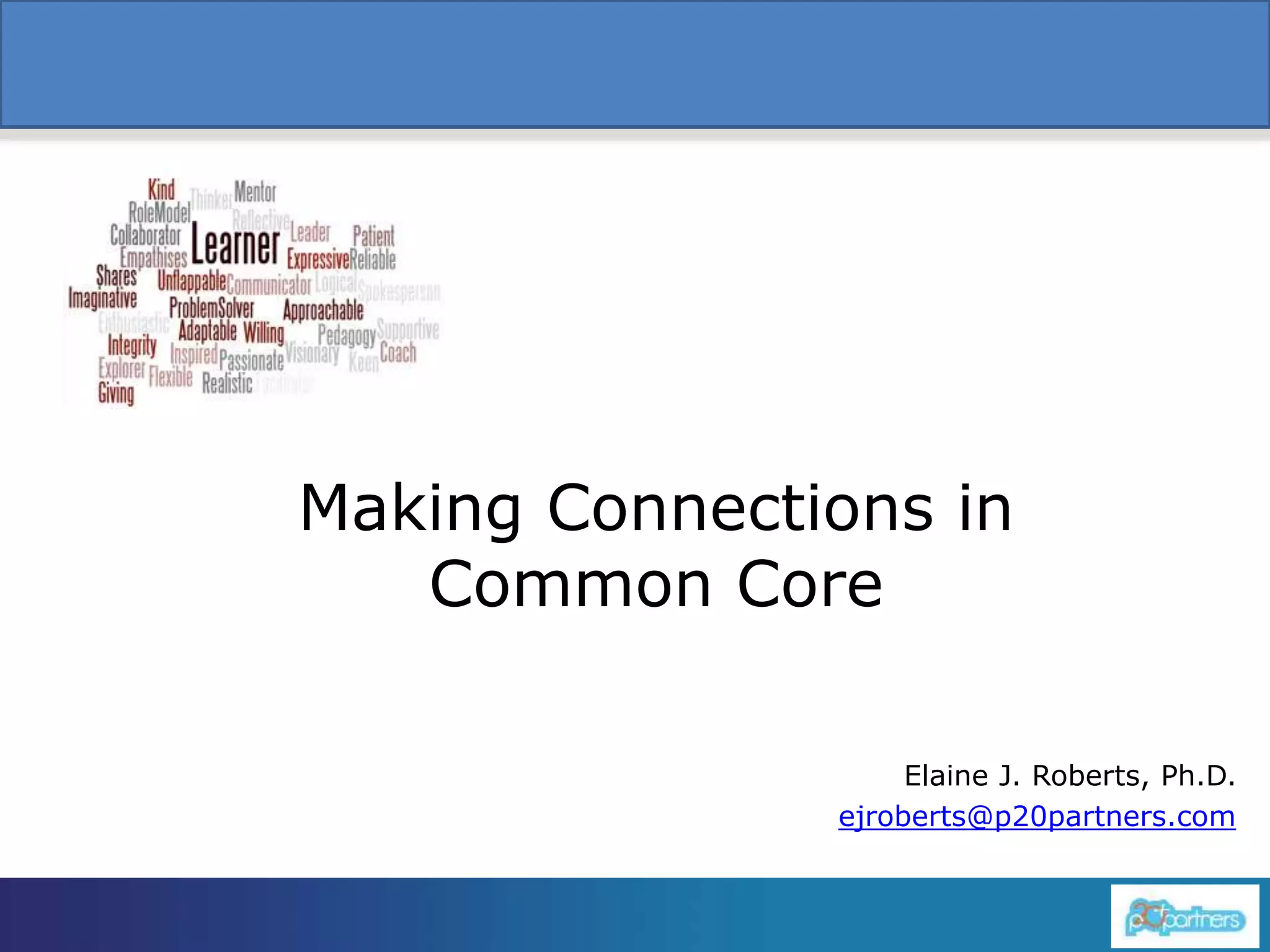 Making Connections in Common Core | PPT