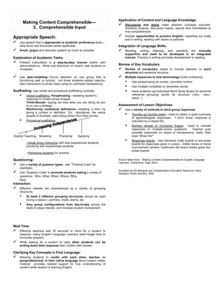 Making content comprehensible for ell | PDF