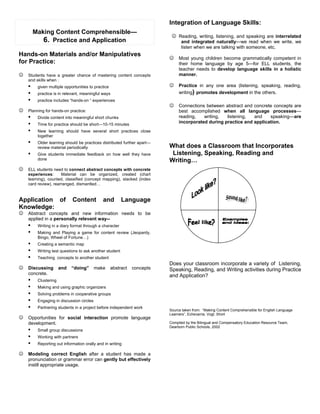 Making content comprehensible for ell | PDF