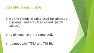 Making ethernet cable (cable pinouts, tools and equipment) | PPTX