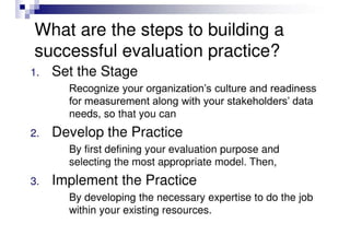 Making Evaluation Work | PPT