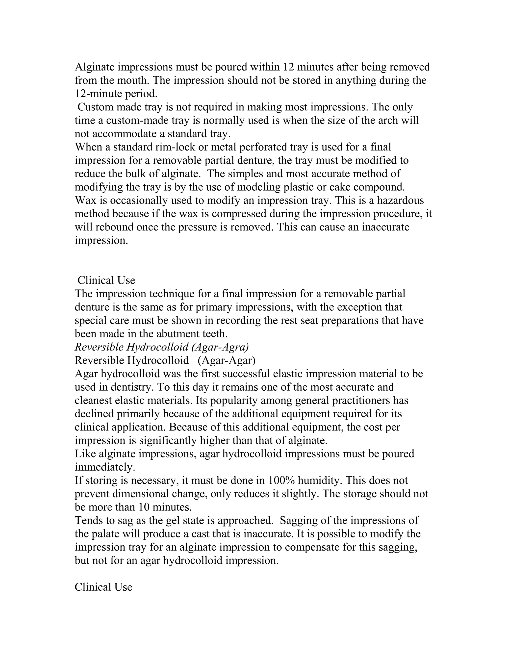 Final impression for removable partial dentures | DOC