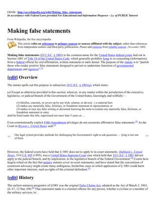 Making false statements | PDF