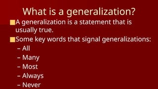 Generalizations in engineering’s English | PPTX