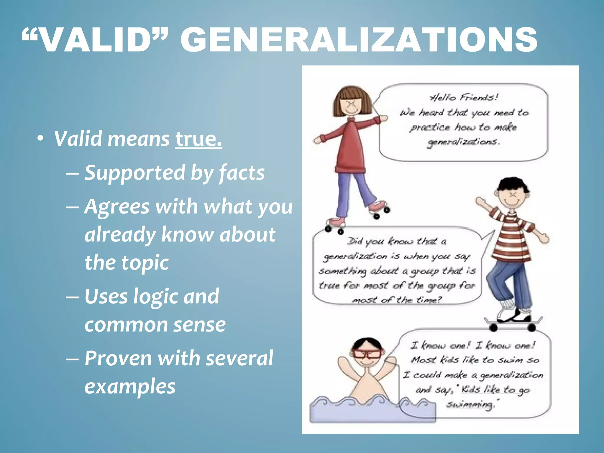 Making generalizations | PPT
