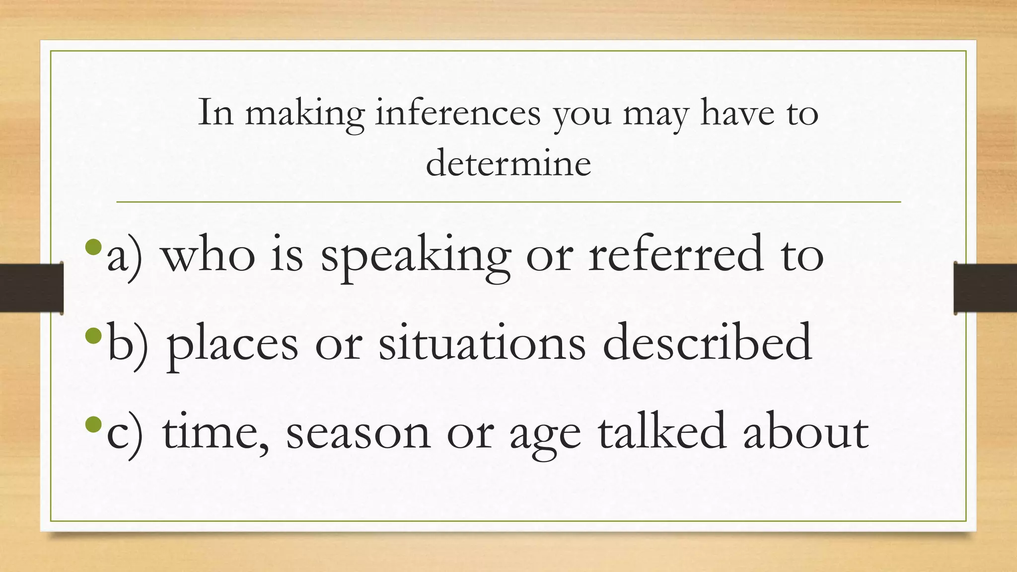 English Lesson: Making Inference | PPTX