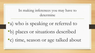 English Lesson: Making Inference | PPT