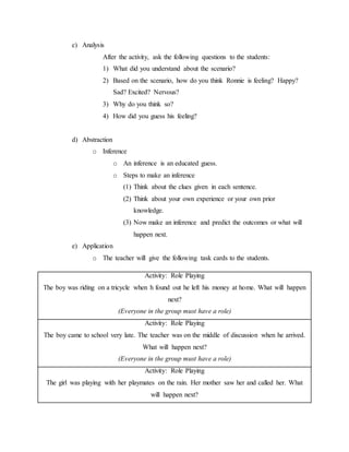 Making inference lesson plan | DOCX