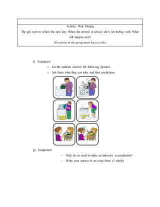 Making inference lesson plan | DOCX