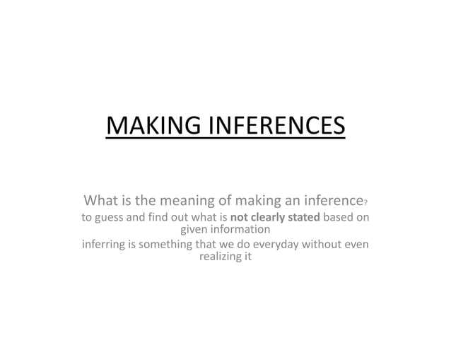 Making inferences | PPT