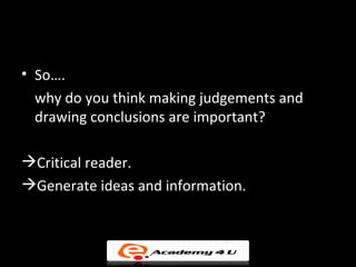 Making inferences and drawing conclusions | PPT