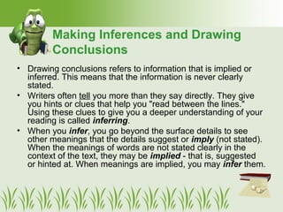 Making inferences and drawing conclusions | PPT