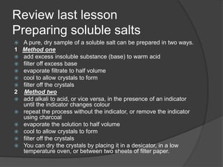 Making insoluble salts week 3 | PPT