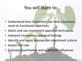 Making investment decisions | PPTX