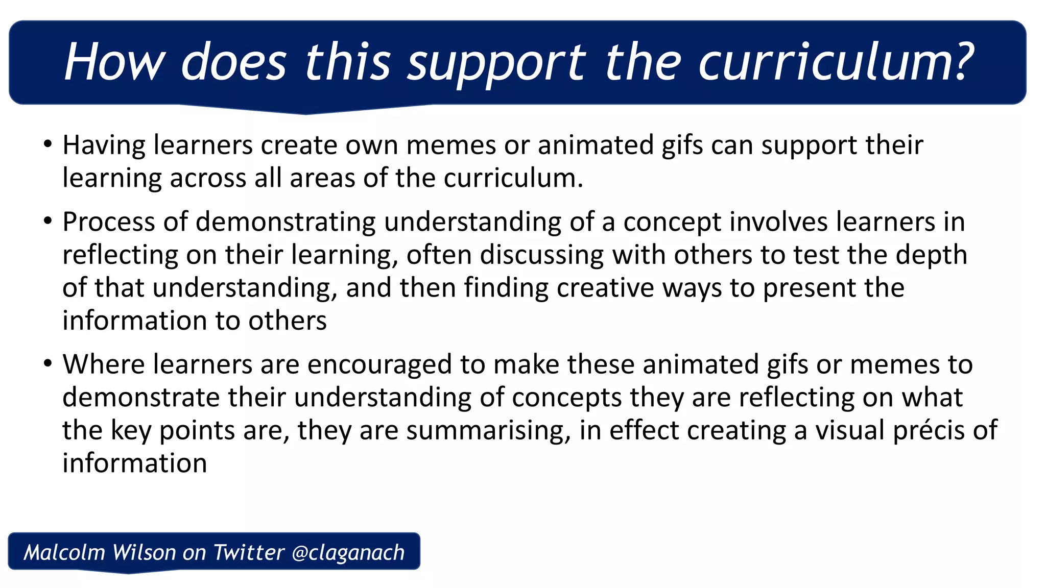 Making memes and animated gifs for learning | PPTX