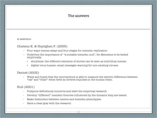 Øyvind Vada: Making Memetics a science | PPT