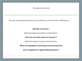 Øyvind Vada: Making Memetics a science | PPT
