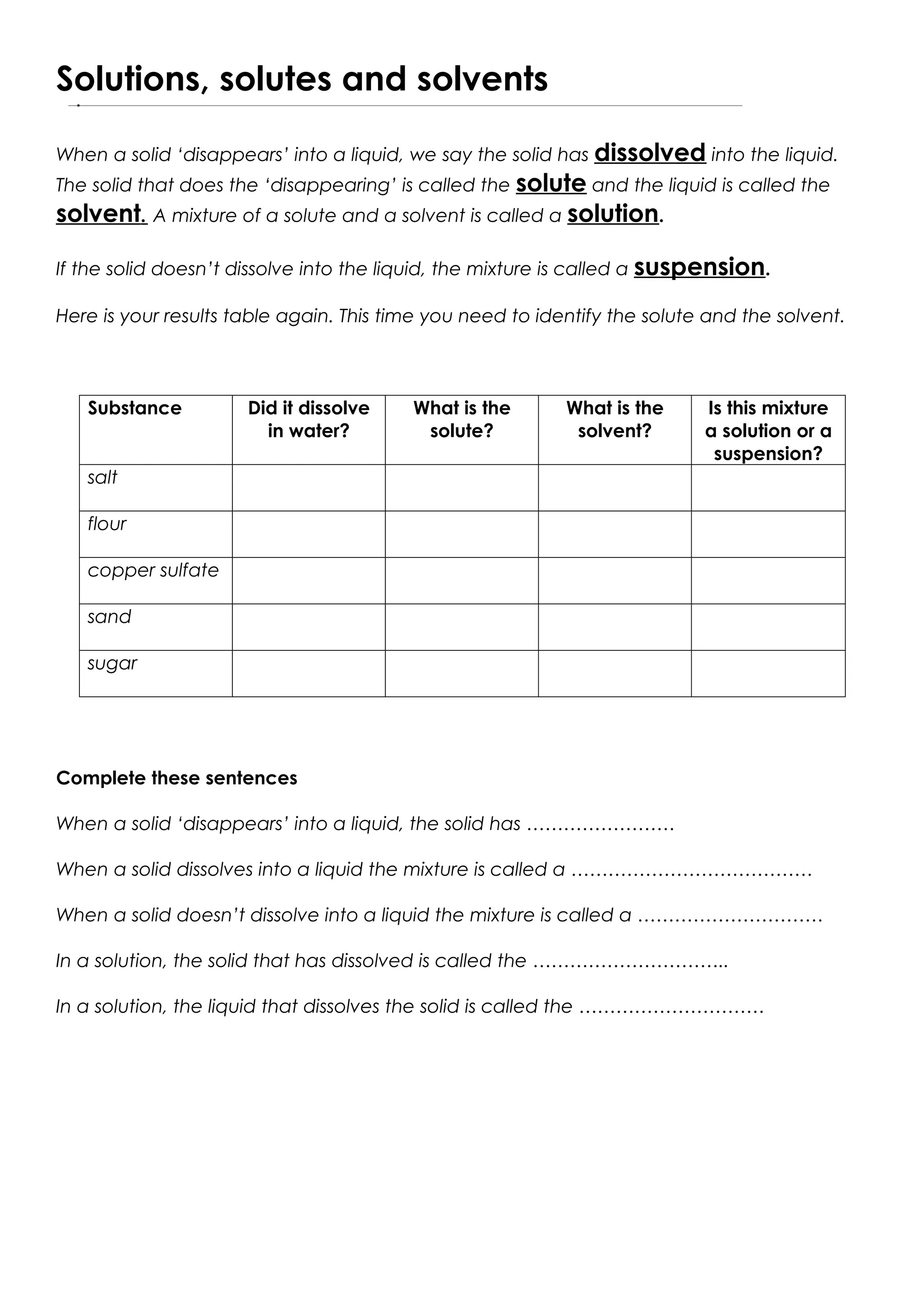 Making mixtures of solids and liquids | PDF