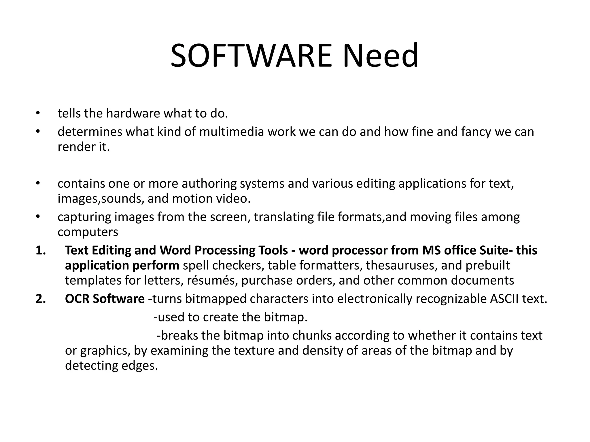 Making Multimedia- Stages of MM Project-Hardware- Software | PPTX