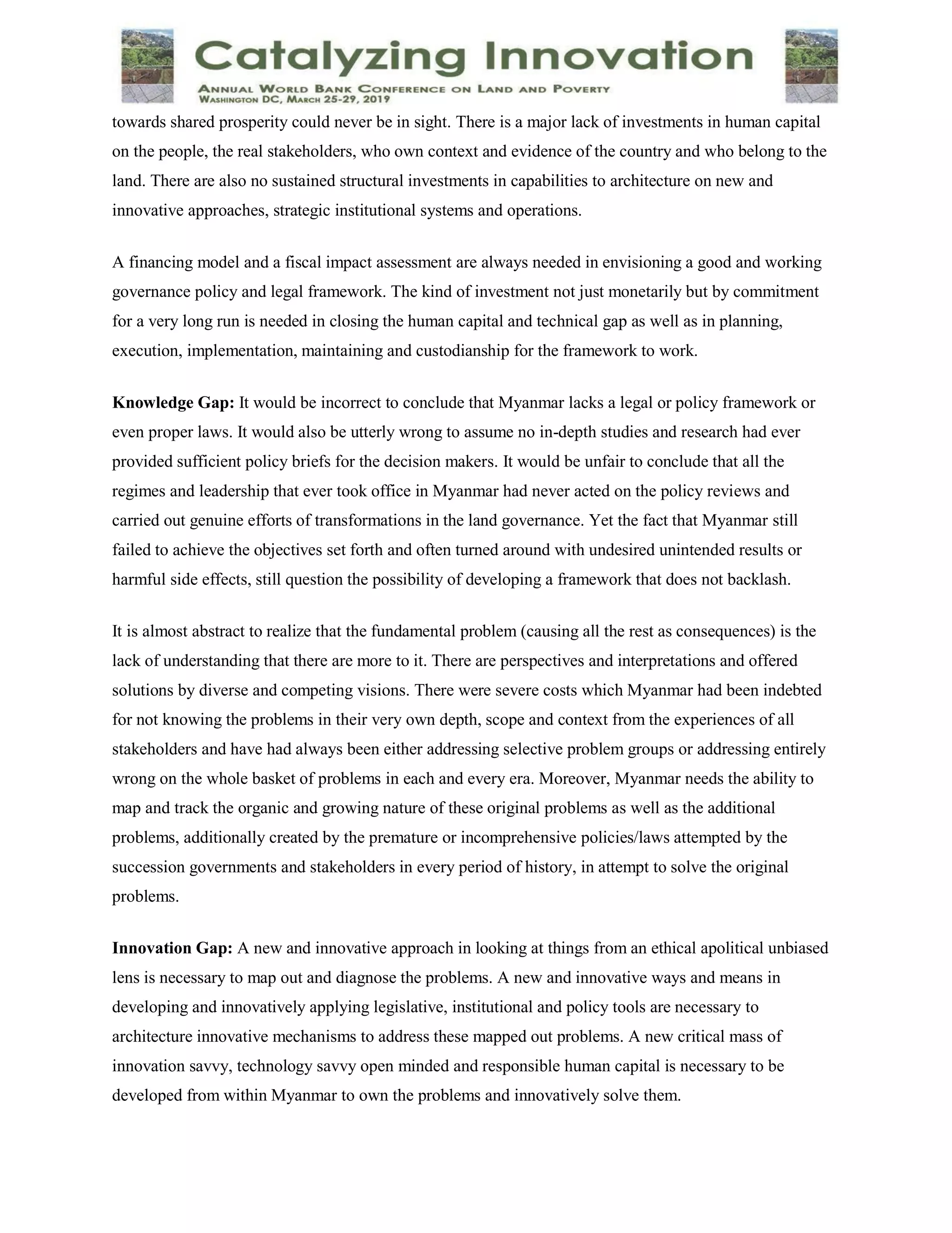 Making myanmar national land use policy and legal framework work by ...