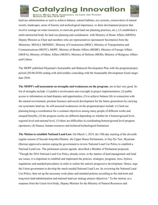 Making myanmar national land use policy and legal framework work by ...