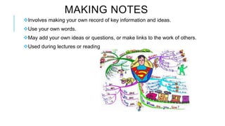Making notes: study skills | PPTX