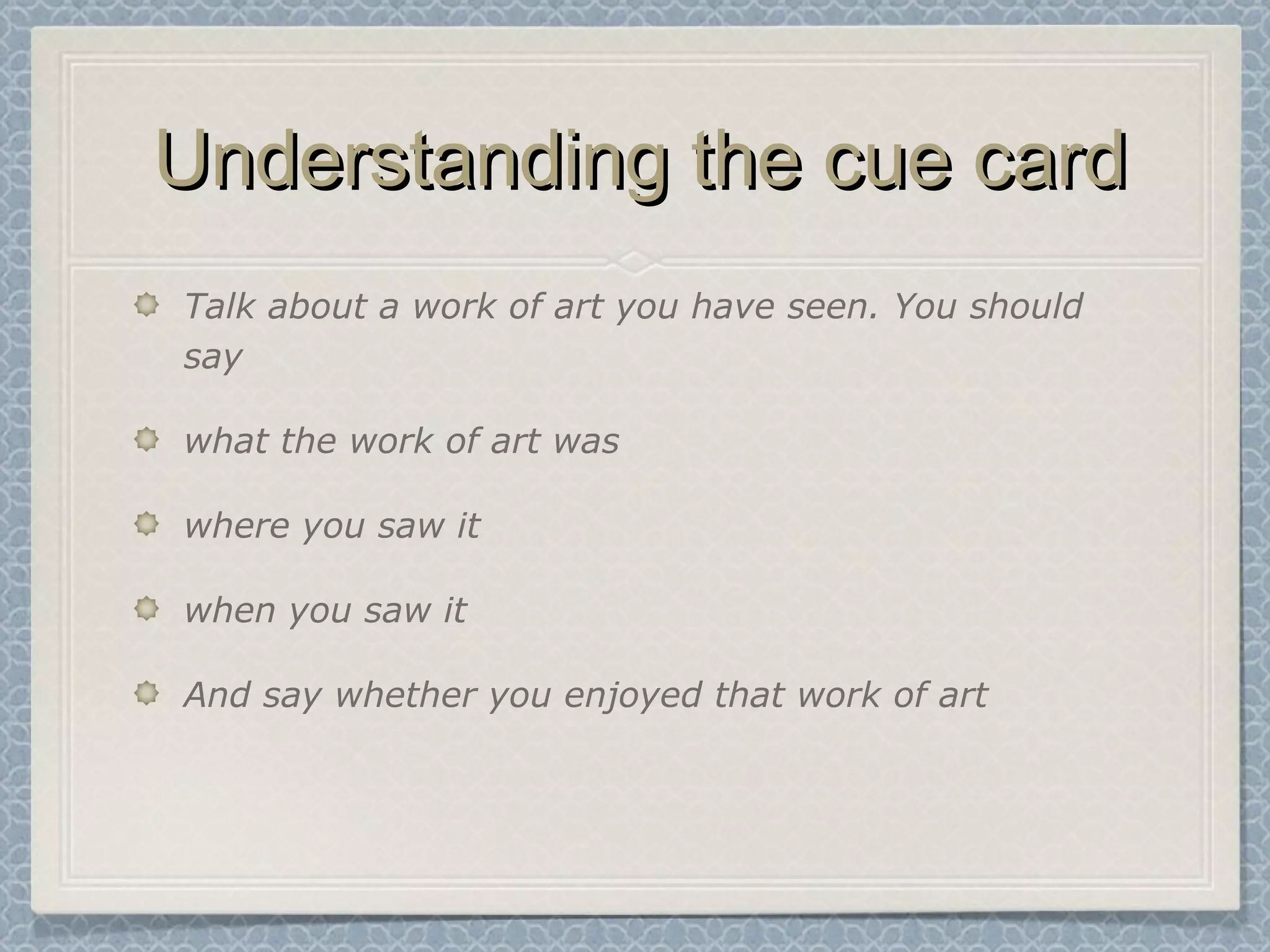 Making notes on cue cards | PPT