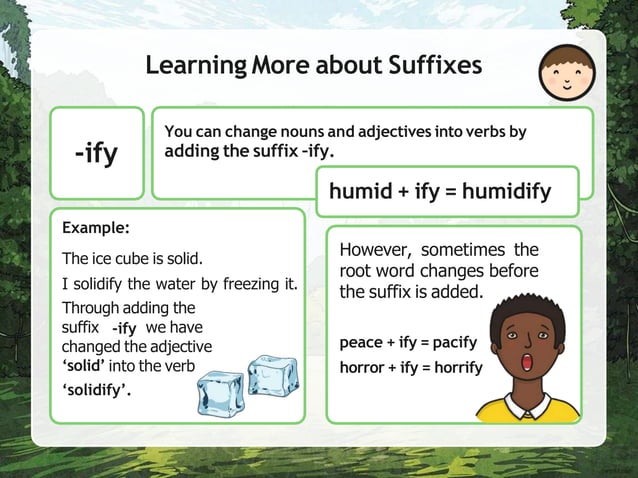 MAKING NOUNS AND ADJECTIVES TO VERBS SUFFIX.pptx