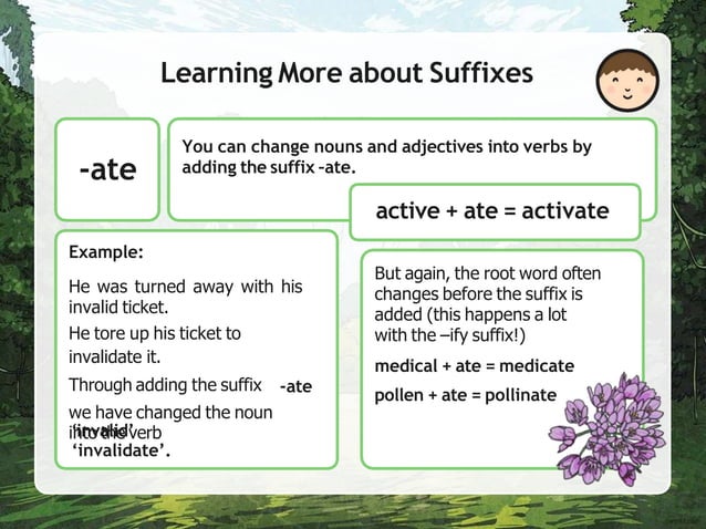 MAKING NOUNS AND ADJECTIVES TO VERBS SUFFIX.pptx