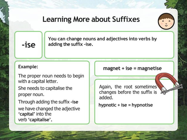 MAKING NOUNS AND ADJECTIVES TO VERBS SUFFIX.pptx