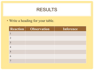 Experiment: Making observations and inferences | PPTX