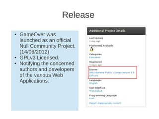 Making of GameOver | PPT