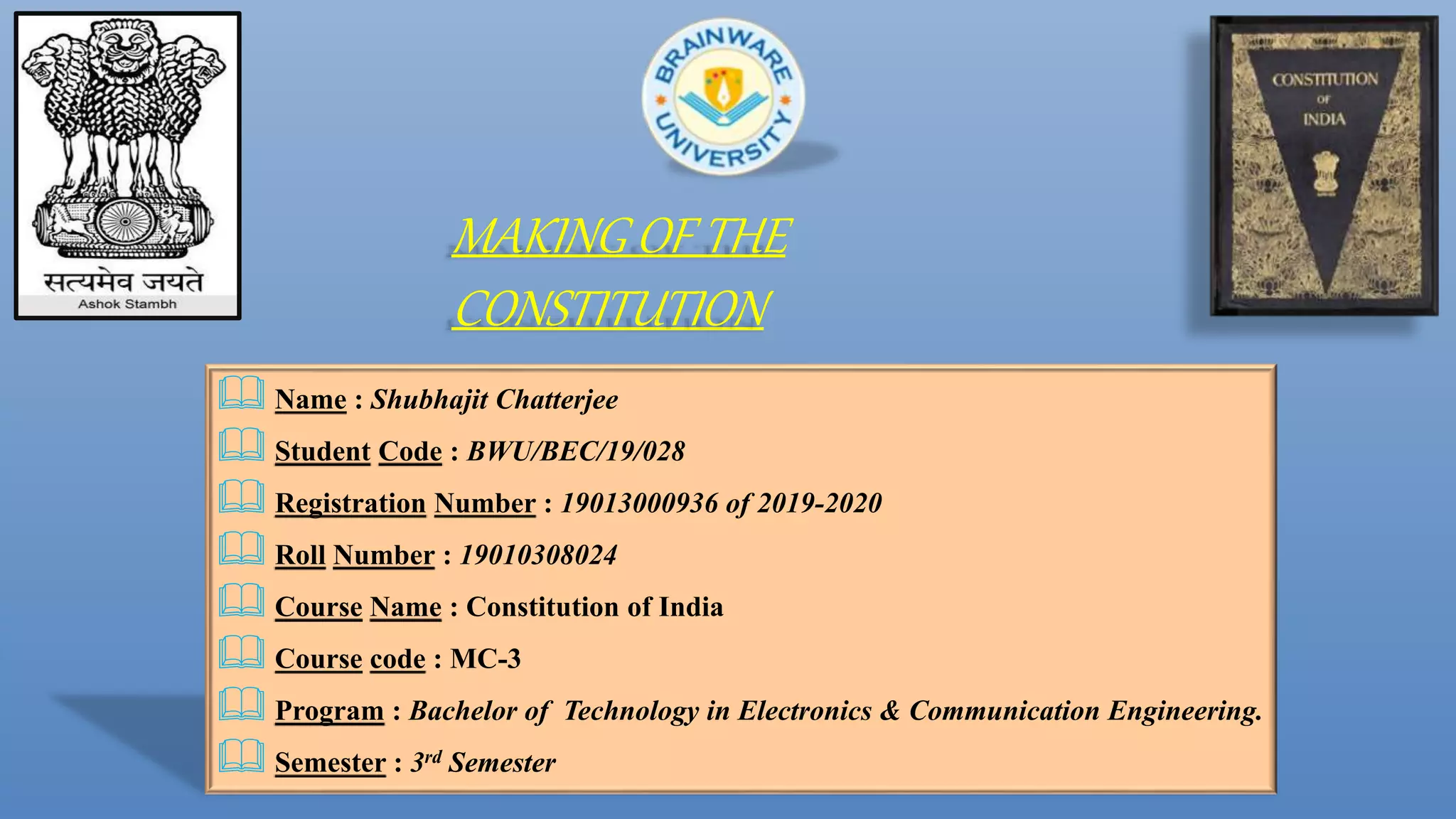 Making of the constitution | PPTX