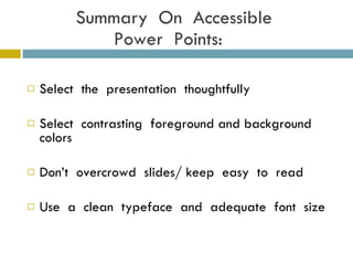 Making PowerPoint Accessible | PPT