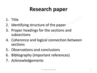 Making power point presentation for research papers | PPT