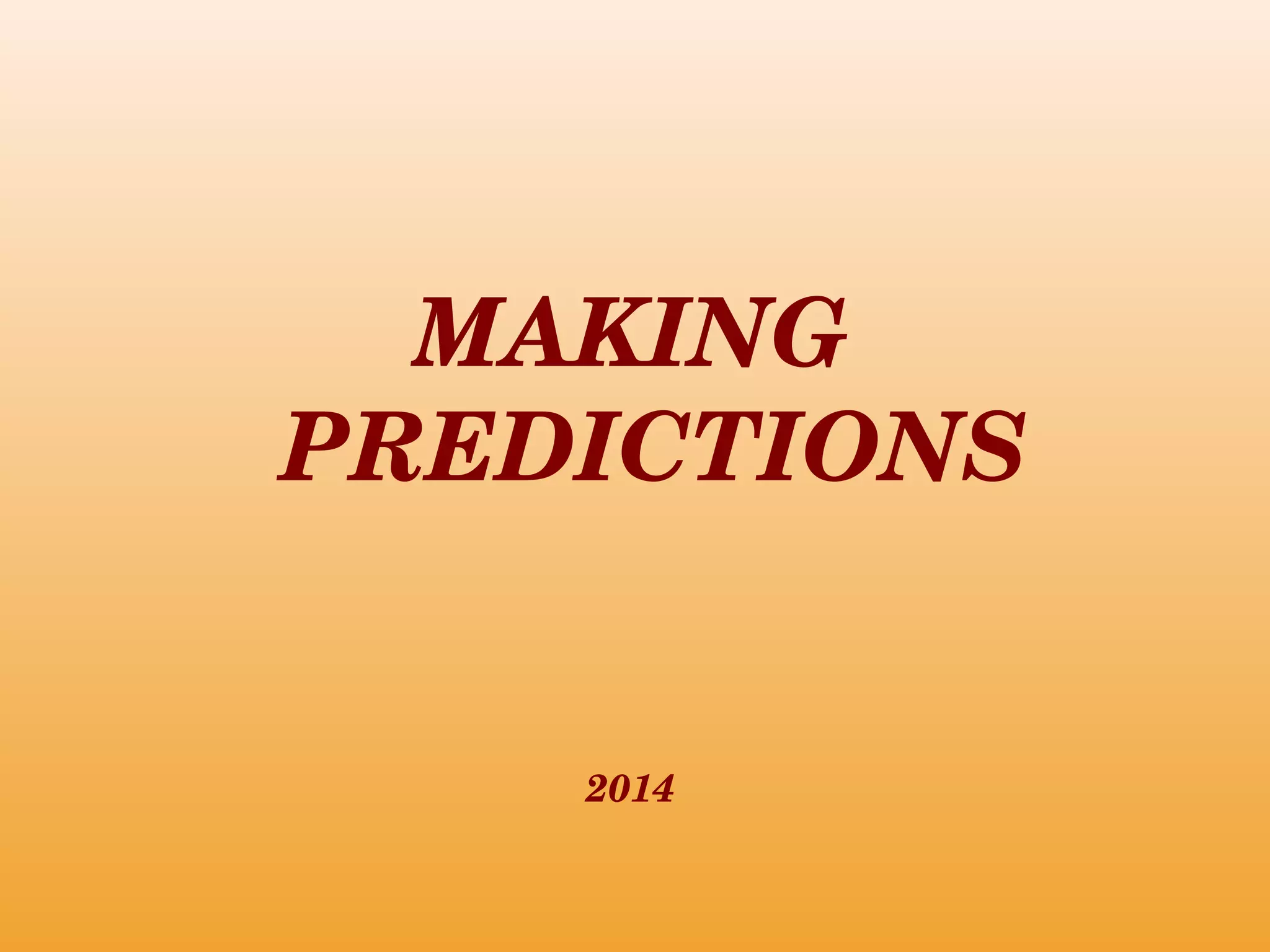 Making Predictions | PPT