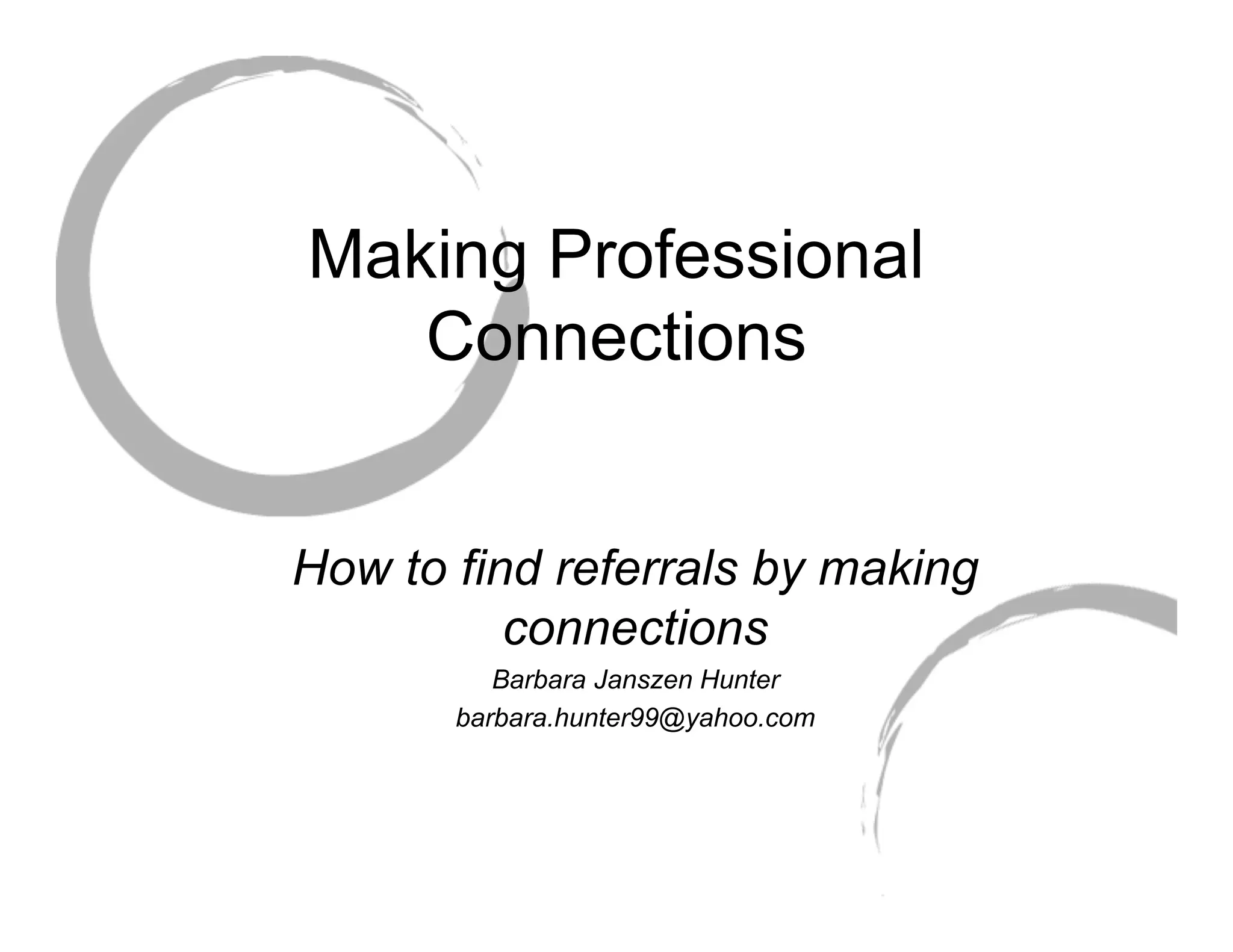 Making Professional Connections | PPT
