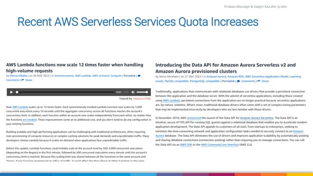 Making sense of AWS Serverless operations- Serverless Architecture Conference Berlin 2024 | PPT