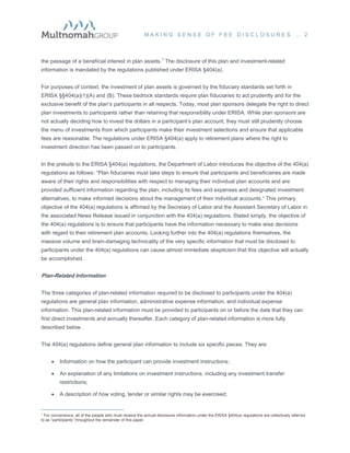 Making Sense of Fee Disclosure: a Participant's Perspective | PDF