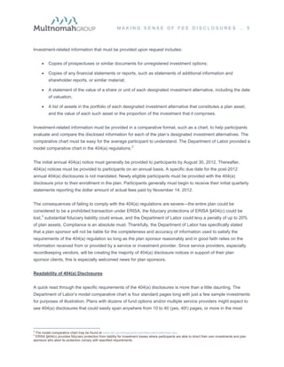 Making Sense of Fee Disclosure: a Participant's Perspective | PDF