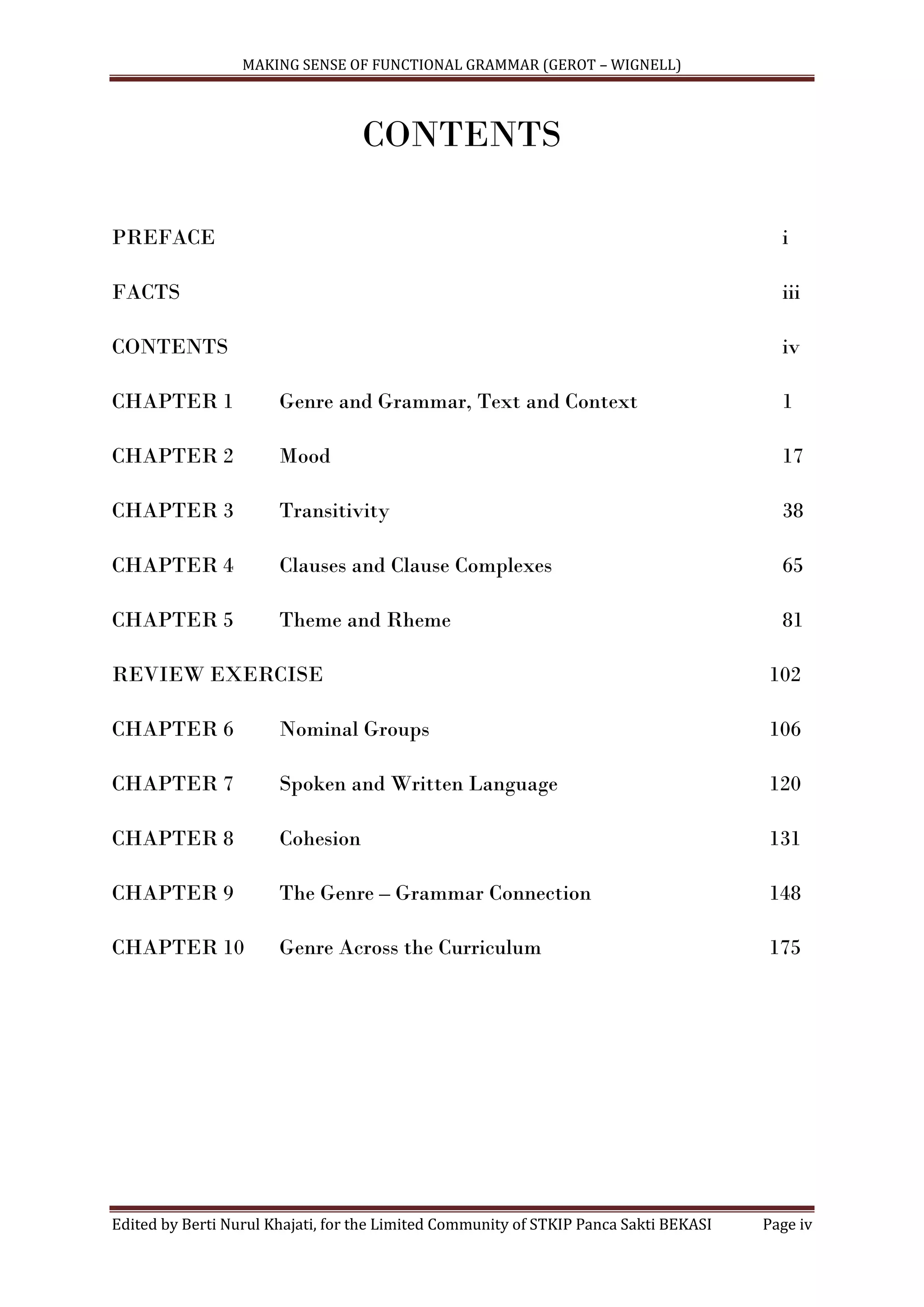 Making sense of functional grammar preface | PDF