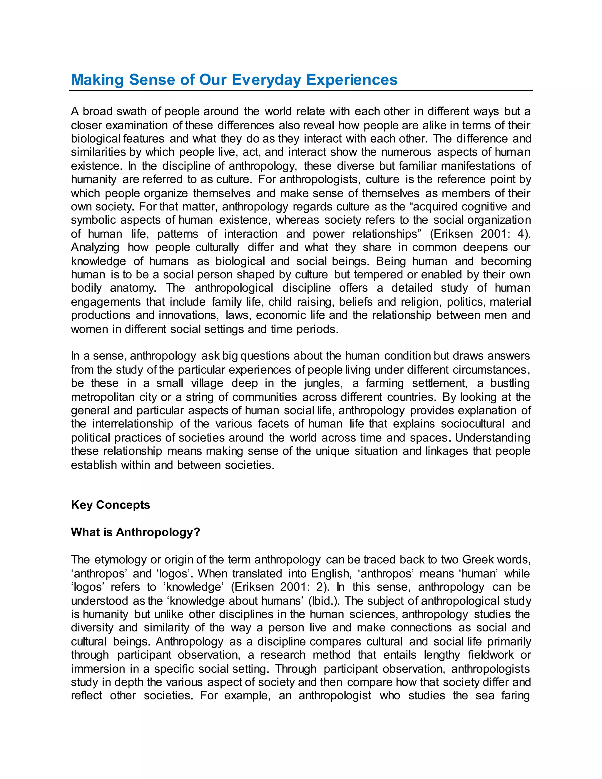 Making sense of our everyday experiences | DOCX