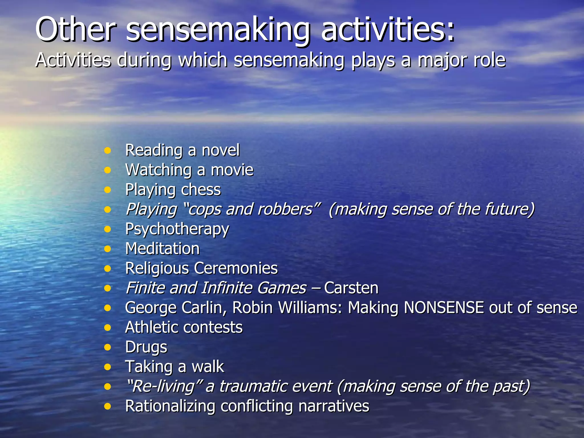 Making sense of sensemaking | PPT