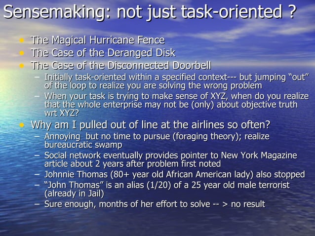 Making sense of sensemaking | PPT