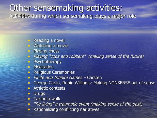 Making sense of sensemaking | PPT