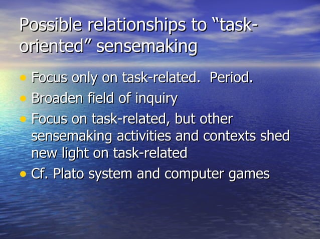 Making sense of sensemaking | PPT